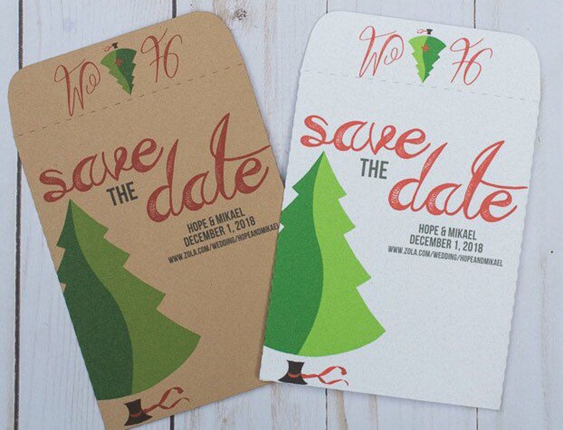 Winter Wedding Favors Seed Packets Love Grows Roots Christmas Rustic ...
