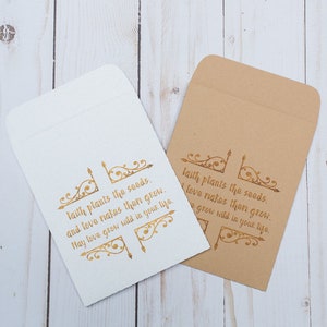 Christian Wedding Favors Seed Packets Sets of 25 - Rustic, Personalized ...