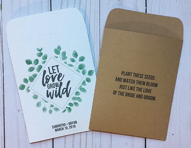 Seed Packets Wedding Favors Gifts Greenery Let Love Grow Wild - Etsy