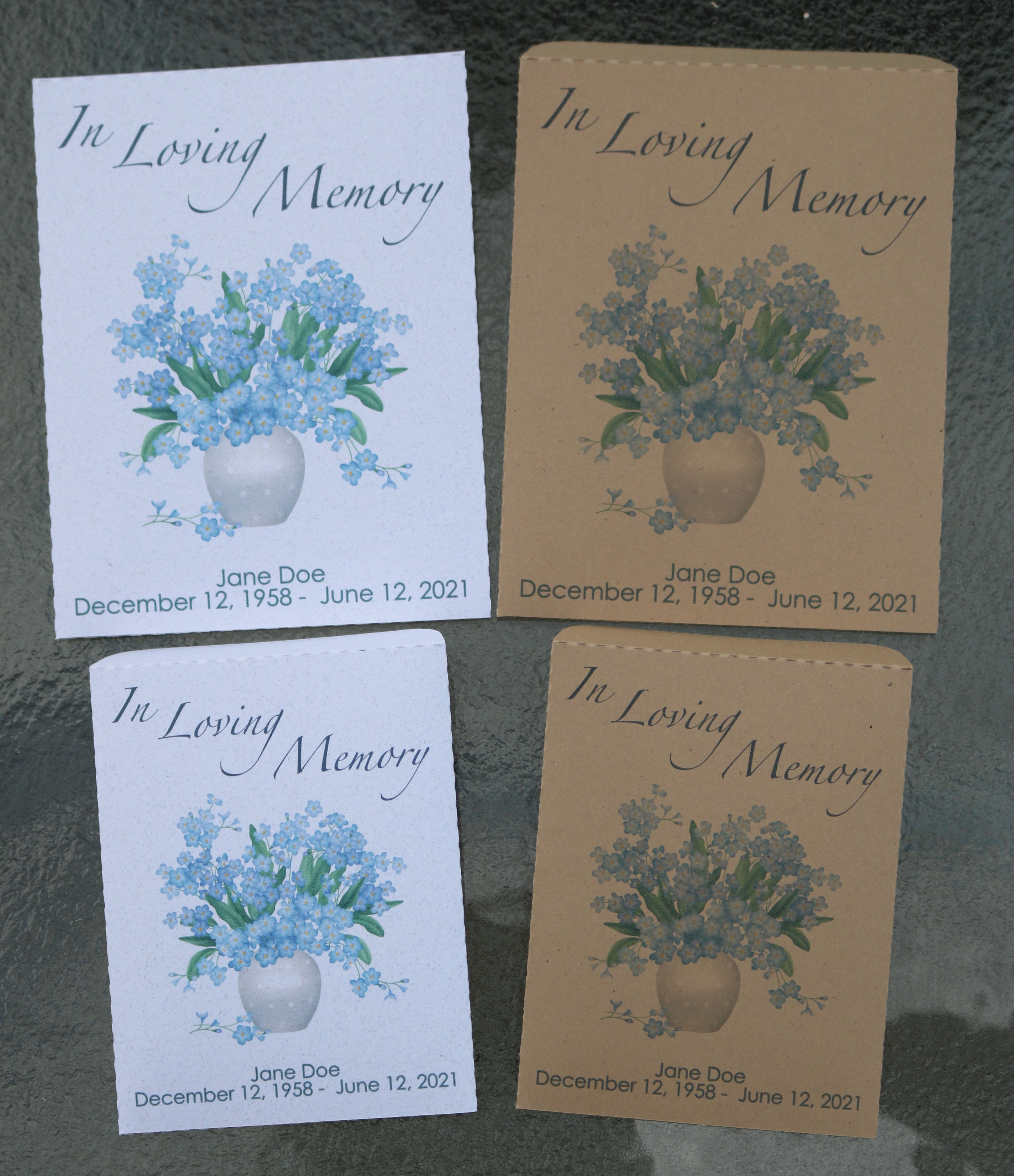 Seed Packet Favors in Loving Memory Forget Me Not Vase - Etsy