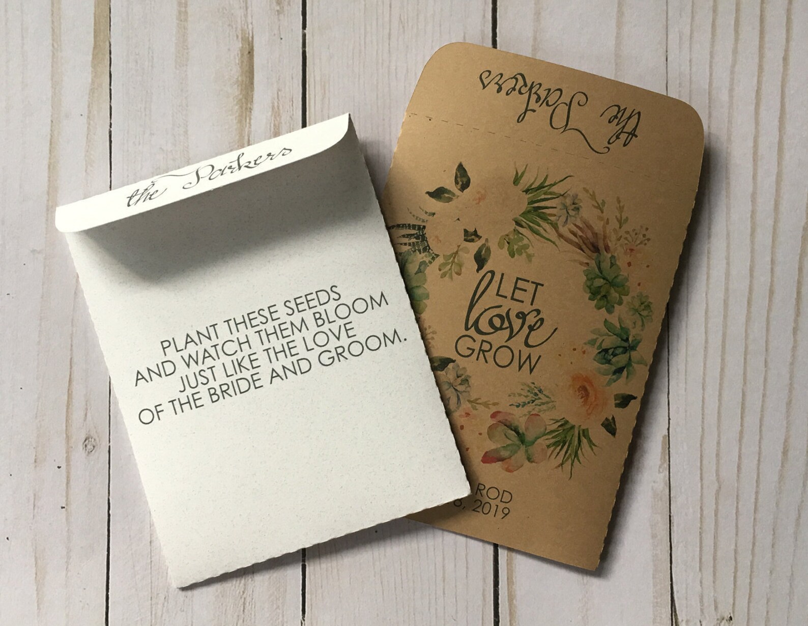 Seed Packets Wedding Favors Gifts Let Love Grow Sets of 25 - Rustic ...