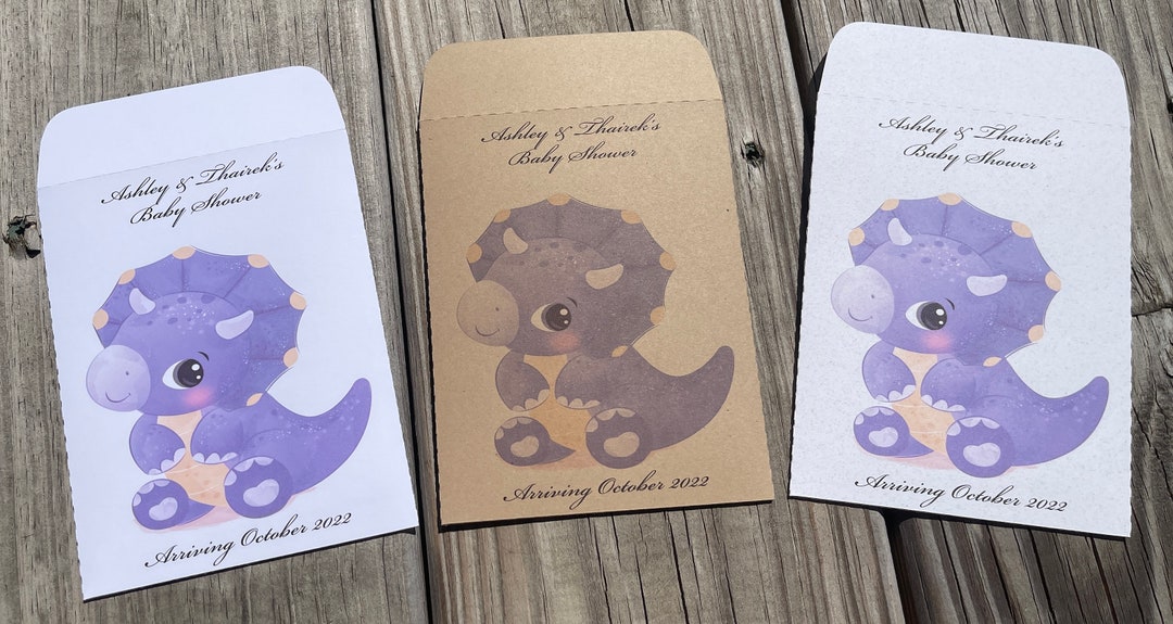 Baby Shower Favor Seed Packets Baby Dinosaur/dragons Collection ...