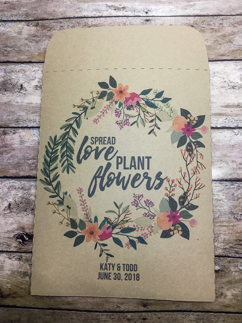 Wedding Favors Seed Packets Spread Love Plant Flowers Floral - Etsy