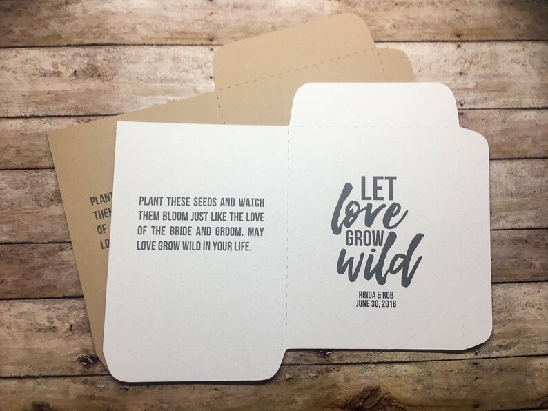 Seed Packets Wedding Favors Gifts Let Love Grow Wild Sets of - Etsy