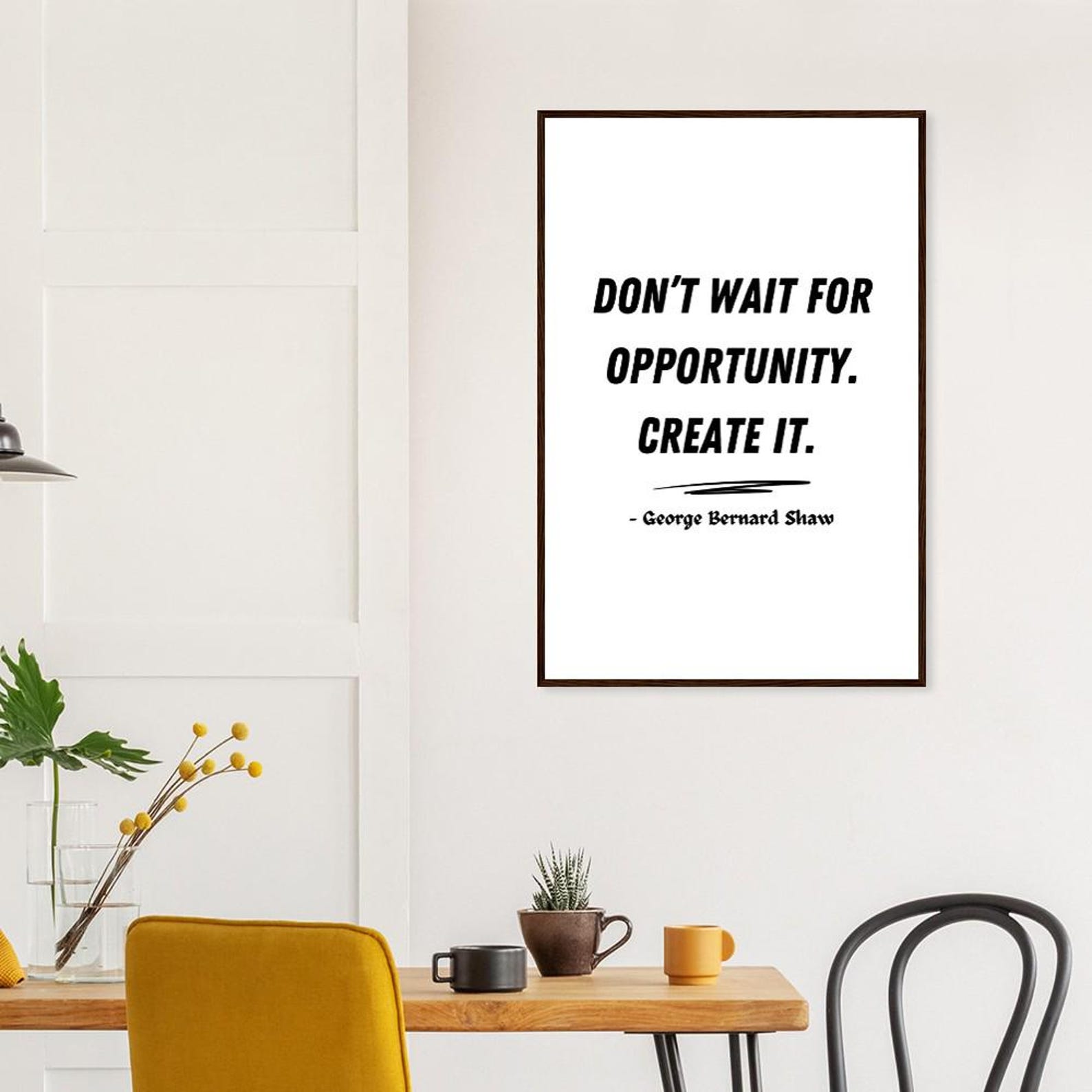 Create Opportunity Motivational Poster Premium White Matte Paper Framed ...