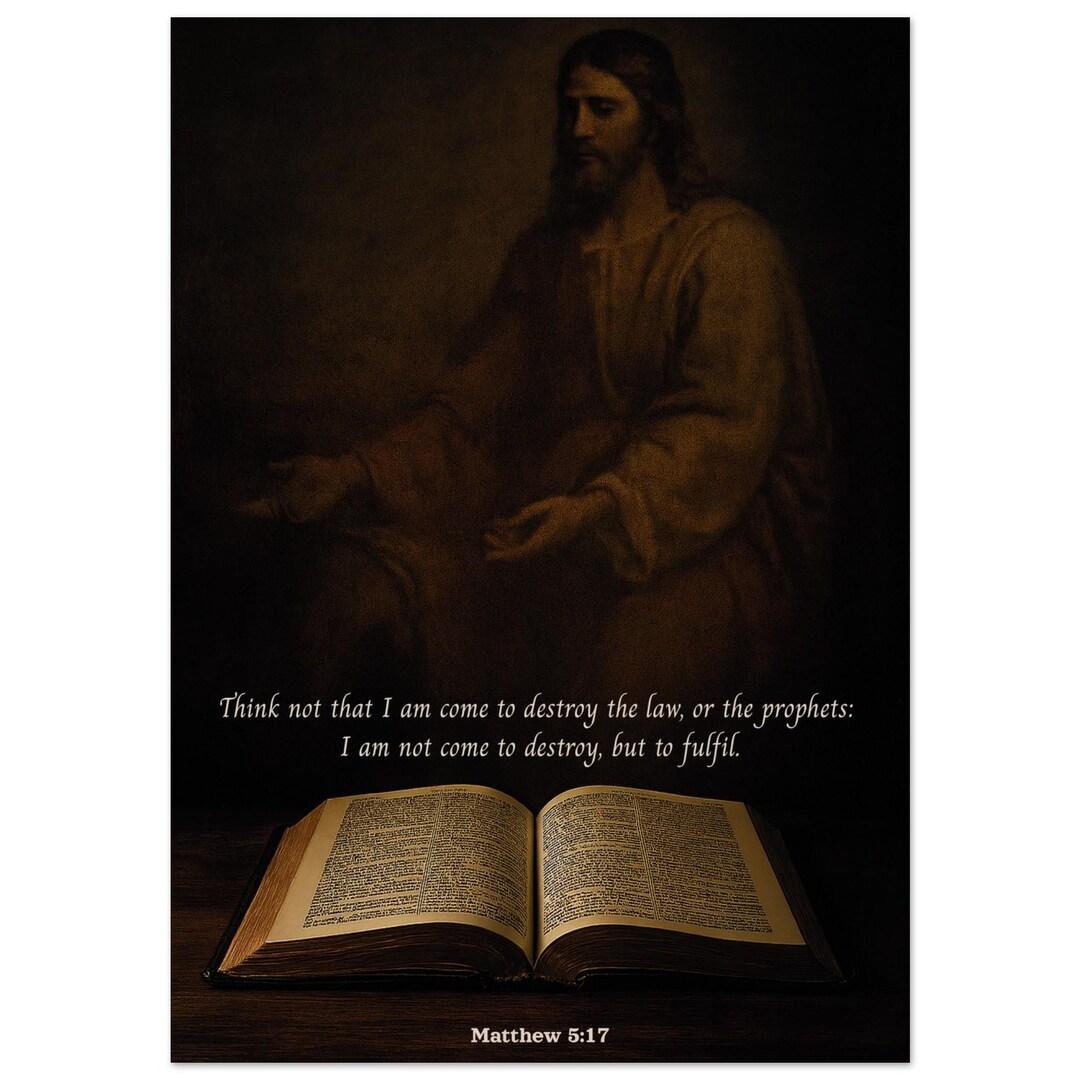 Matthew 5:17 Inspirational Scripture Poster | Bible Verse Print | Jesus ...