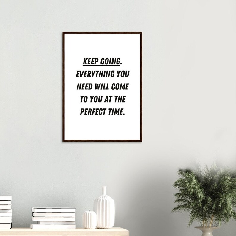 Keep Going White Motivational Poster Premium Matte Paper Framed Wall ...