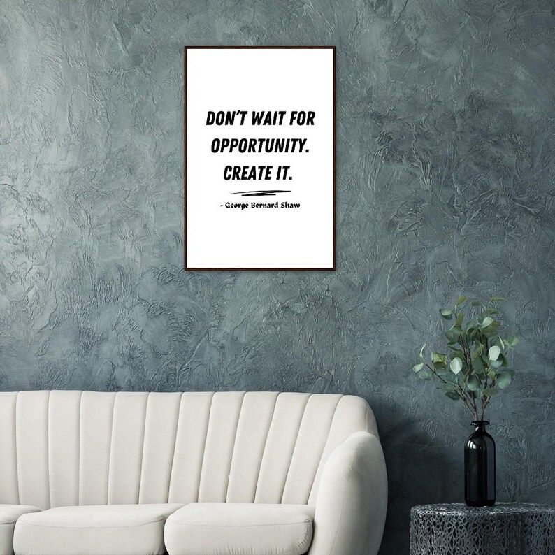 Create Opportunity Motivational Poster Premium White Matte Paper Framed ...