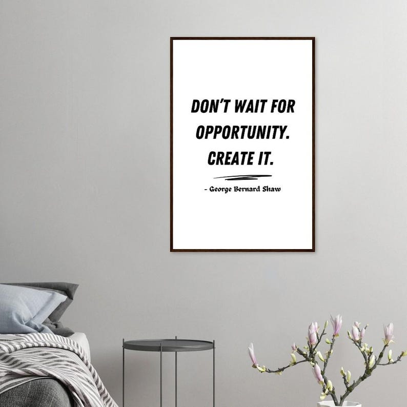 Create Opportunity Motivational Poster Premium White Matte Paper Framed ...