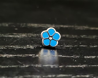 Forget Me Not Pin Botanical Enamel Pin Blue Flower Artwork - Etsy