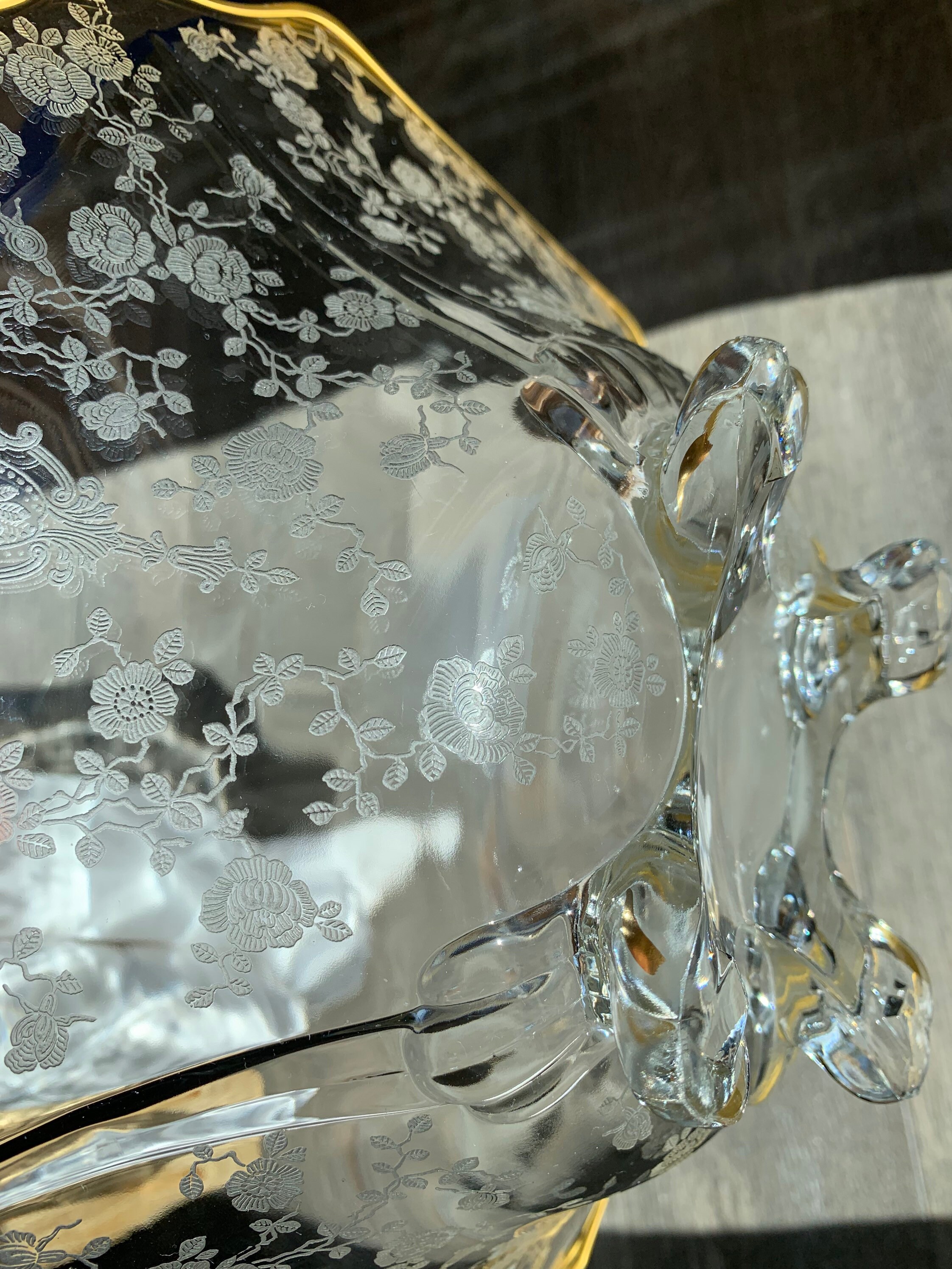 Vintage Cambridge Rose Point Stem 3400 12 4-toed Square - Etsy