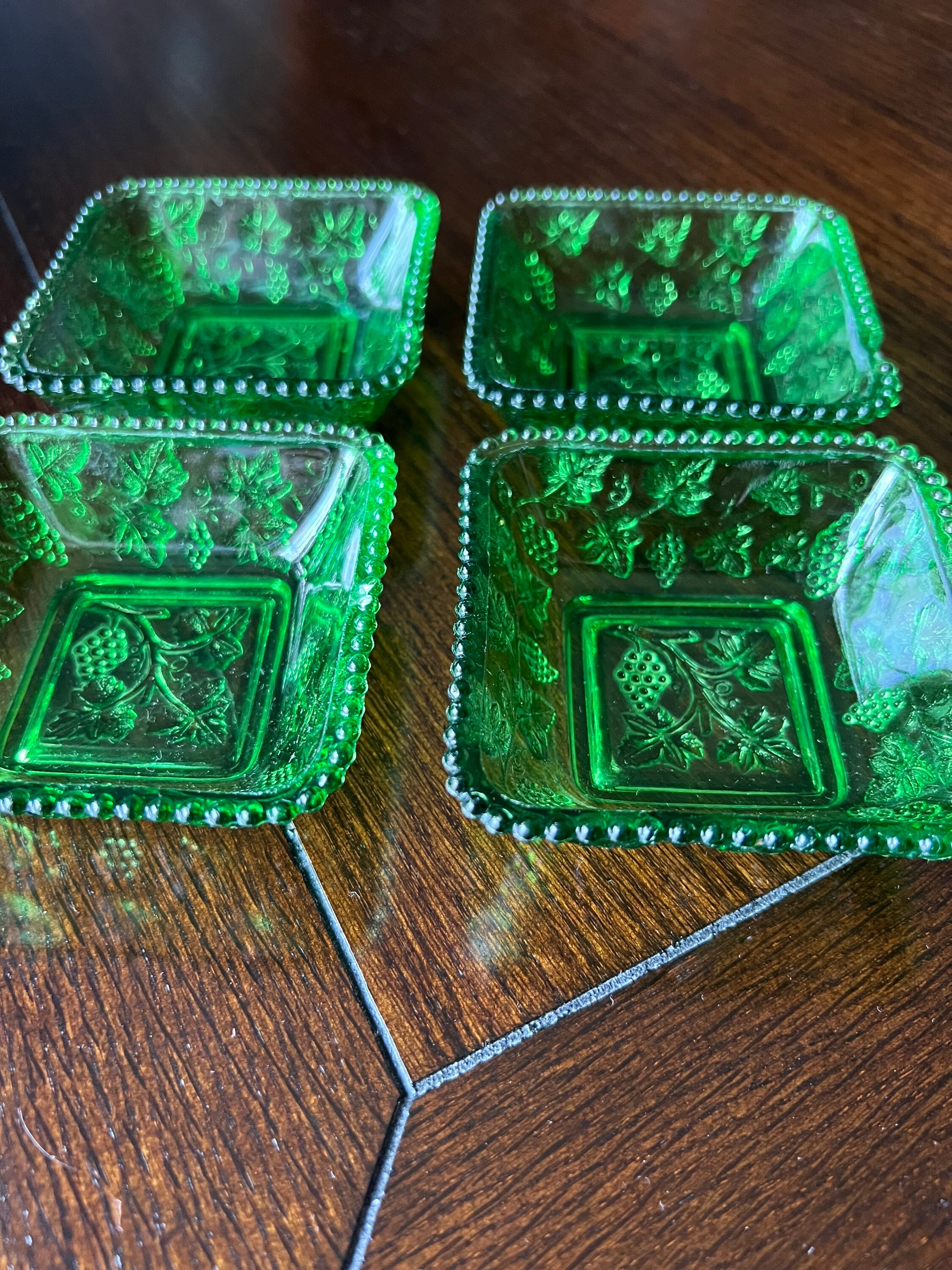 Rare EAPG Antique US Glass Company California Pattern Green Glass Berry ...