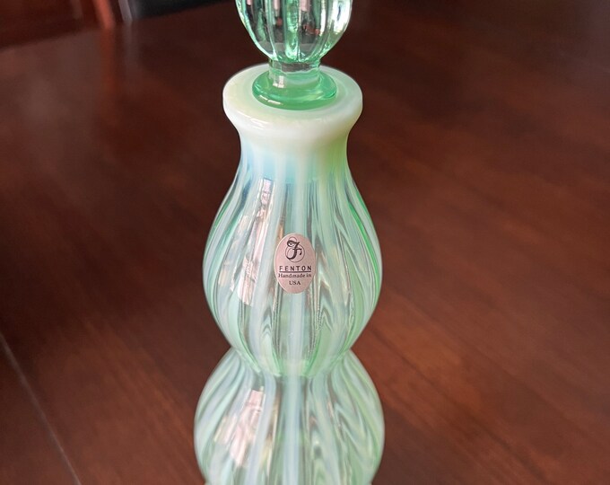 Vintage Fenton Sea Mist Green Opalescent New World Wine Bottle- Museum ...