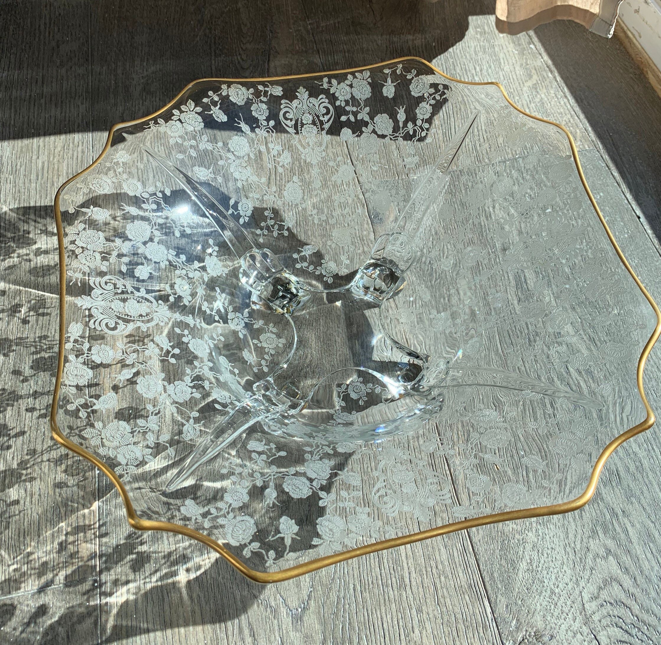 Vintage Cambridge Rose Point Stem 3400 12 4-toed Square - Etsy