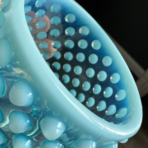 Vintage Fenton Blue Opalescent Hobnail 3 Piece Jam Set, 5"- # 3903 ...