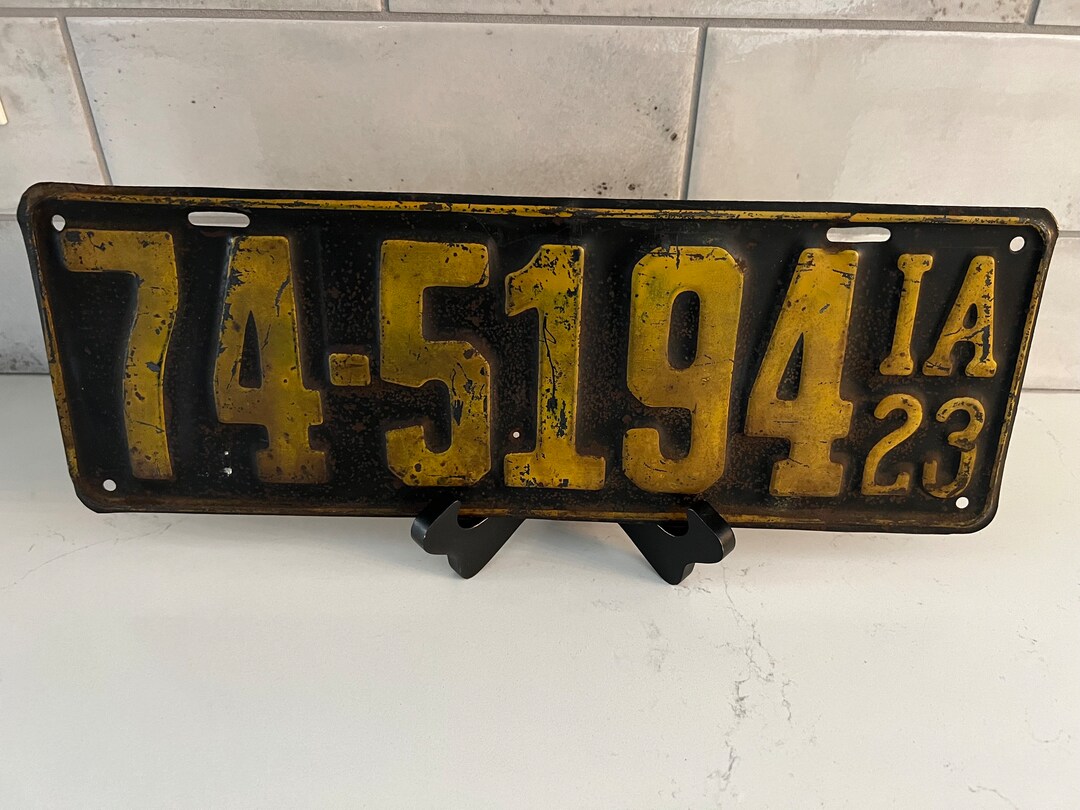 Antique 1923 Story County Iowa License Plate- Black and Gold - Etsy
