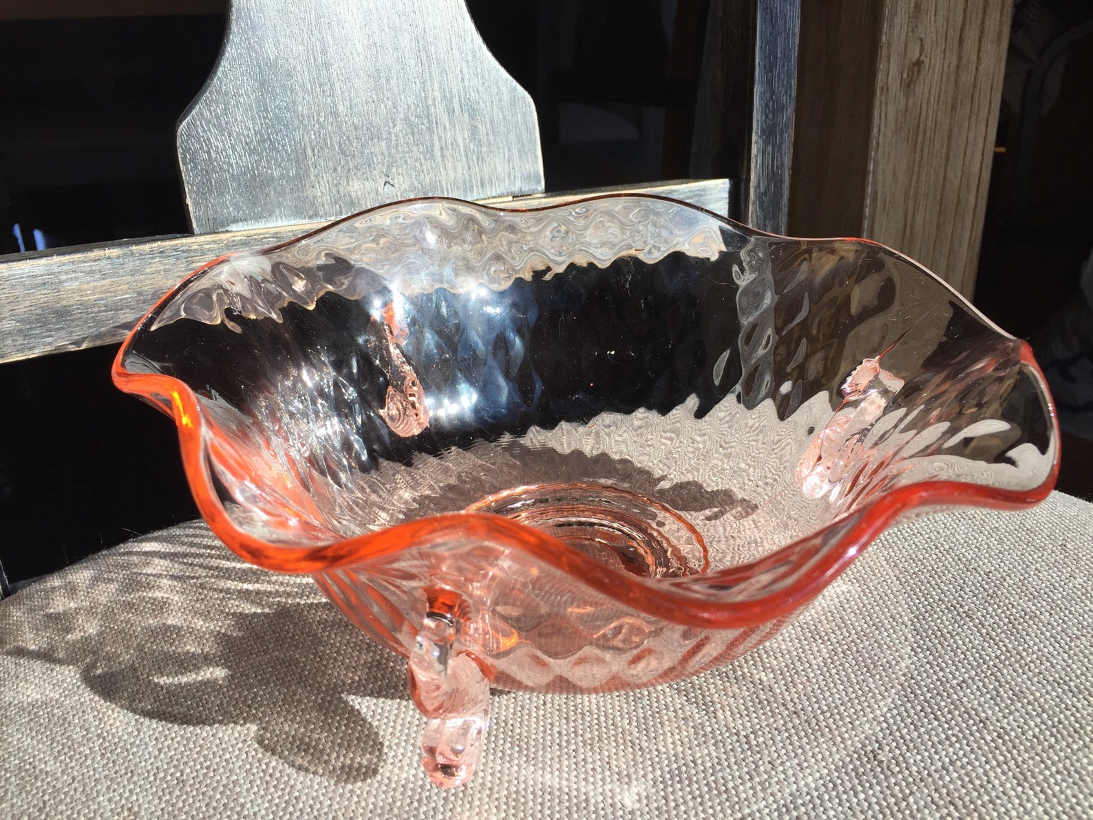 Vintage Fenton Pink Dolphin Diamond Optic Bowl- Circa 1927-38 - Etsy