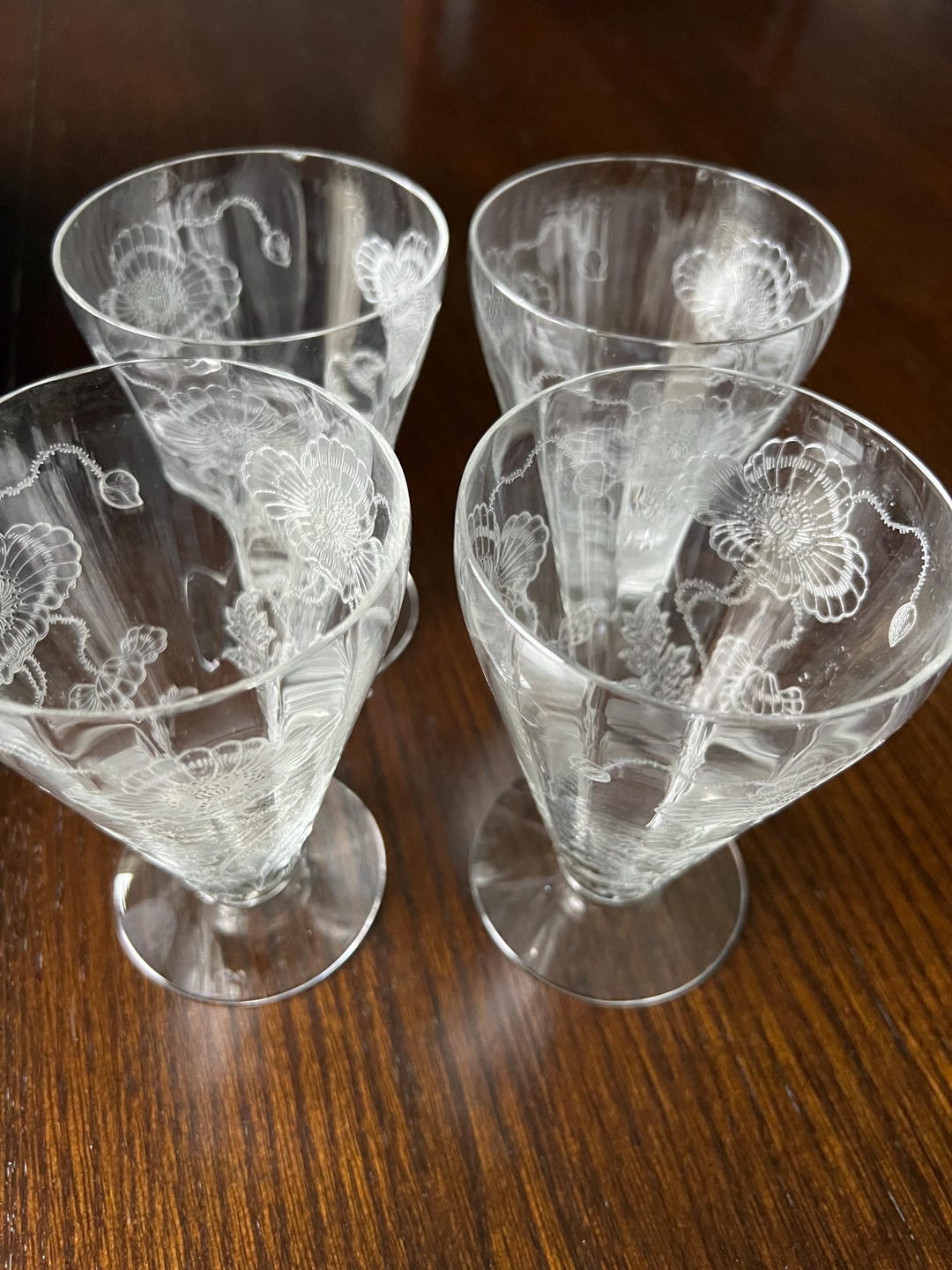 Antique Fostoria Rogene Pattern Set of Four 9 Oz. Footed Tumblers ...