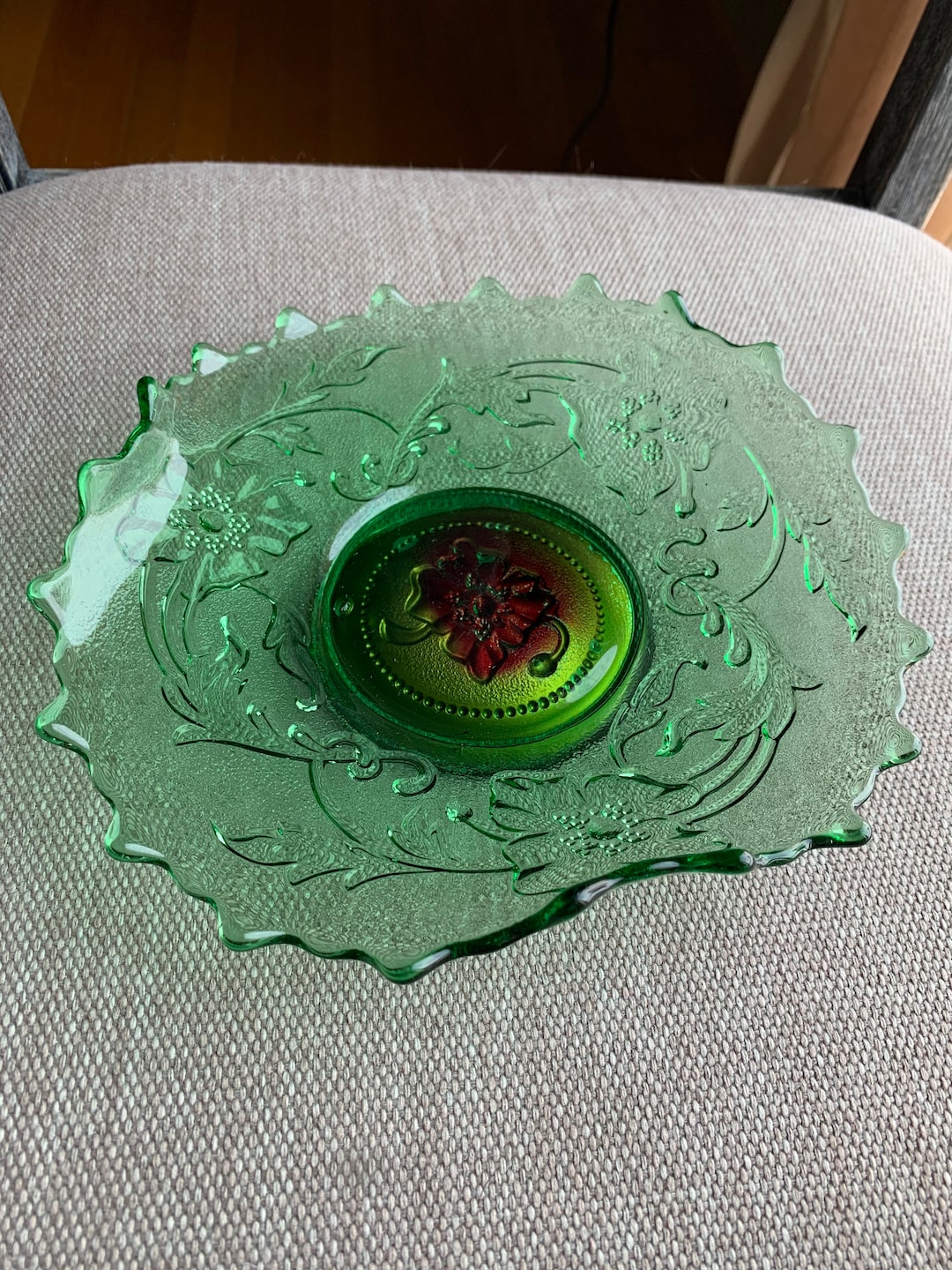 Antique Northwood Green Poppy Dish With Goofus Glass Effect- C. 1908 - Etsy
