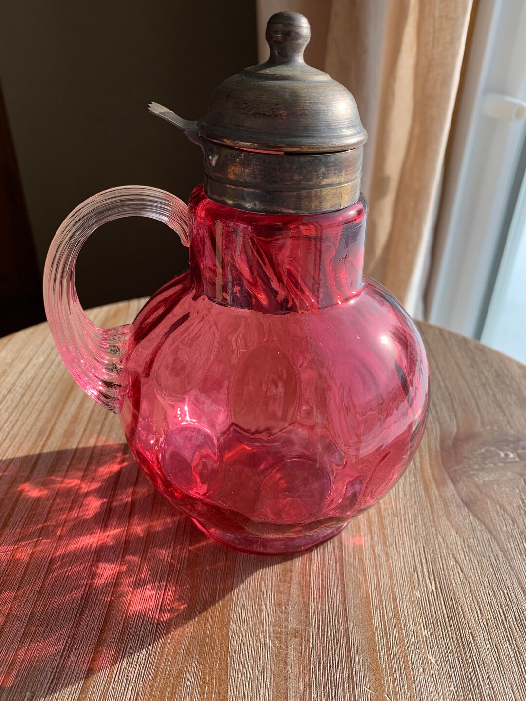 Antique LG Wright Cranberry Coin Spot Syrup or Molasses Jug - Etsy