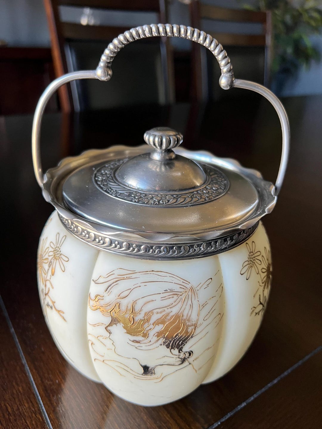 Victorian Antique Mt. Washington Crown Milano Glass Enameled Biscuit ...