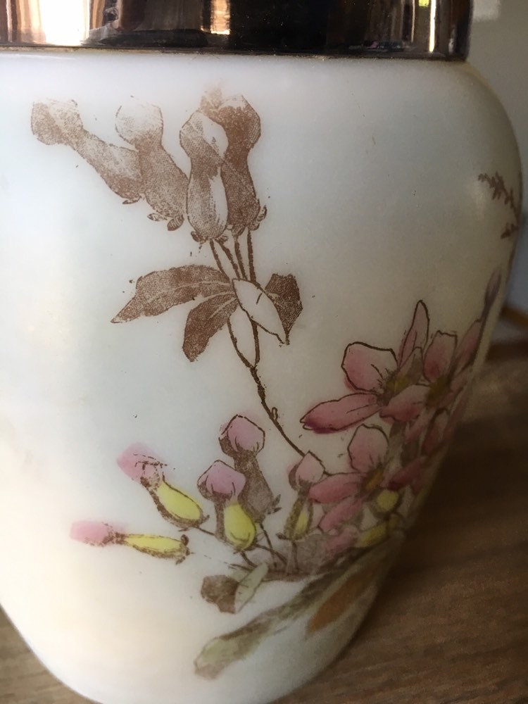 Antique C.F. Monroe Wave Crest Hand Painted Glass Biscuit - Etsy