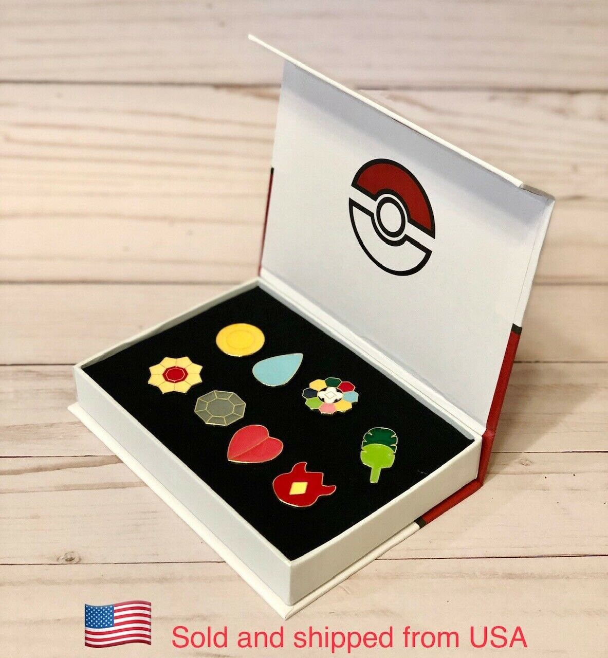 Pokemon Kanto Badges Pokemon Gym Badges Pin Set Enamel Gift - Etsy UK