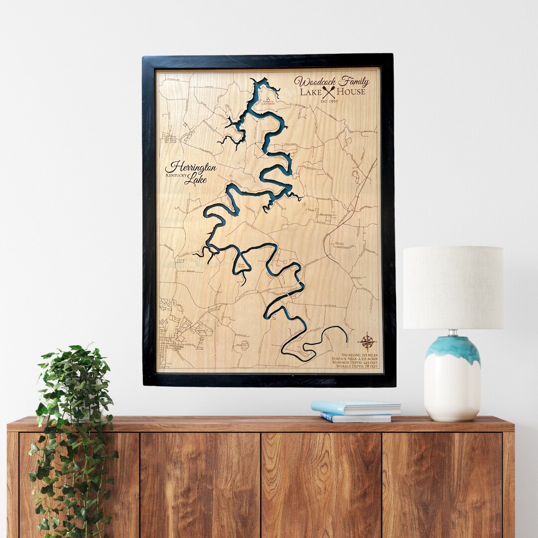 Herrington Lake, Kentucky, Customizable, Lake House Decor,custom Wood ...