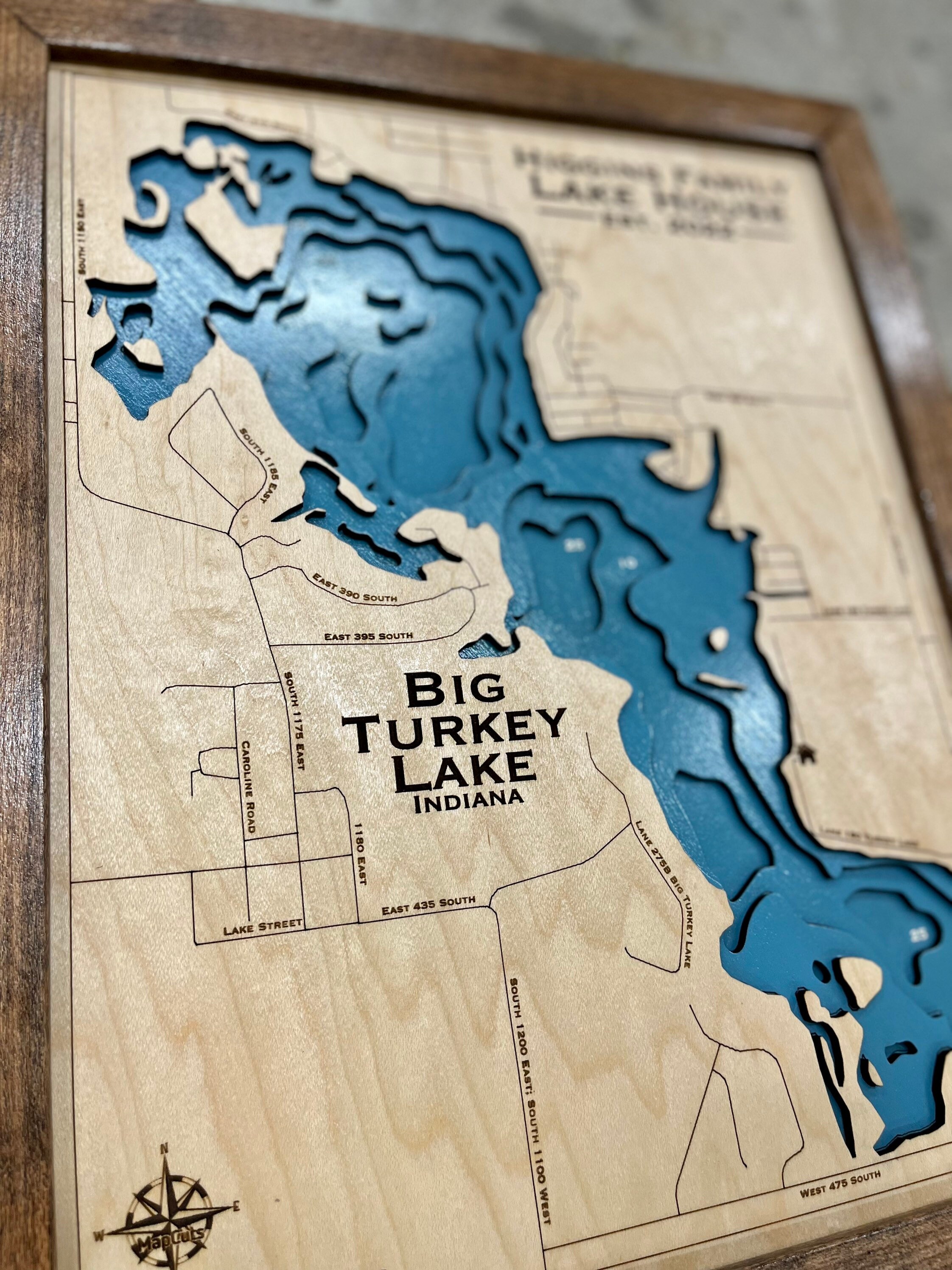 Big Turkey Lake Custom Lake Map Custom Map Choose Your - Etsy
