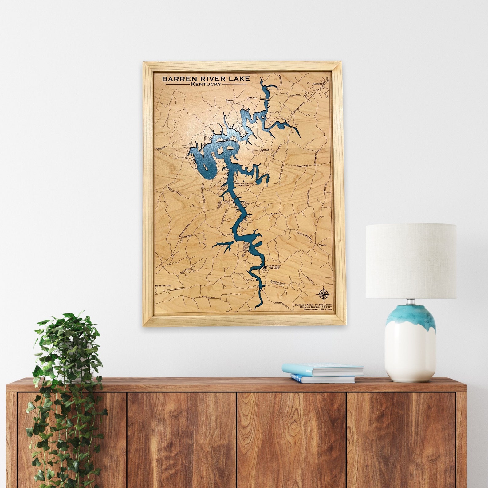 Barren River Lake, Custom Lake Map, Custom Map, Choose Your Design ...