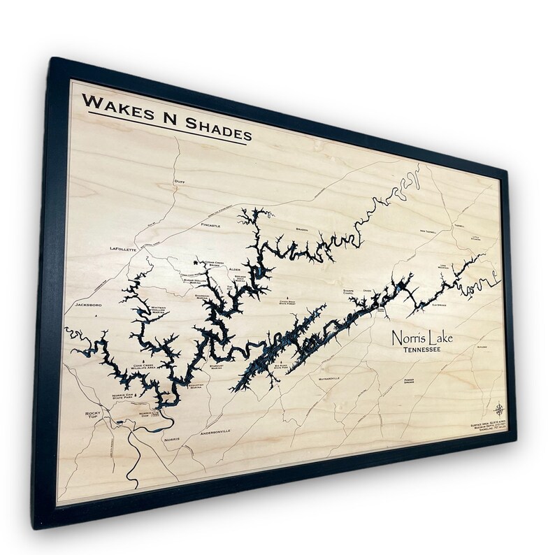 Norris Lake Custom Lake Map Nautical Decor Lake House - Etsy