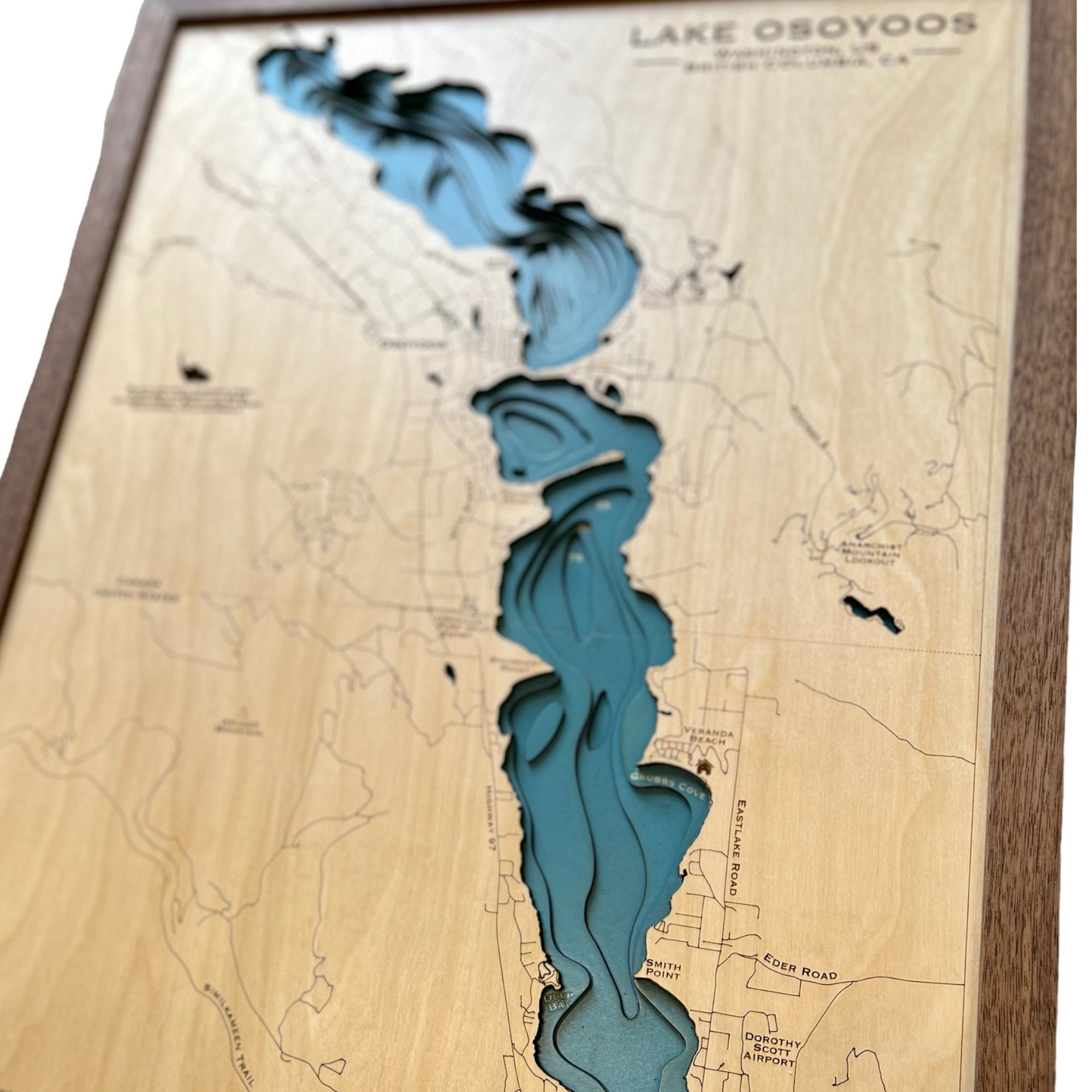 Lake Osoyoos Custom Lake Map Custom Map Choose Your Design | Etsy