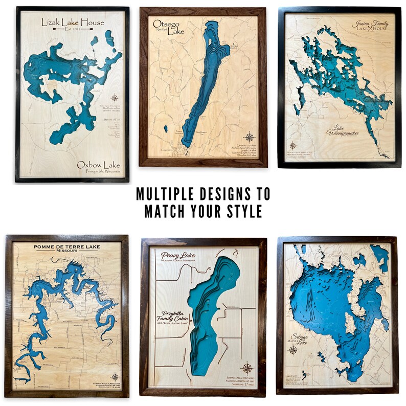Lake House Decor Custom Lake Map Custom River Map Nautical - Etsy