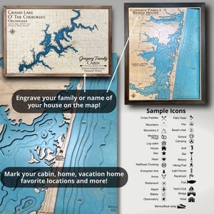 Any Lake Customized Wood Map Gift Personalized Gift, Lake House Decor ...