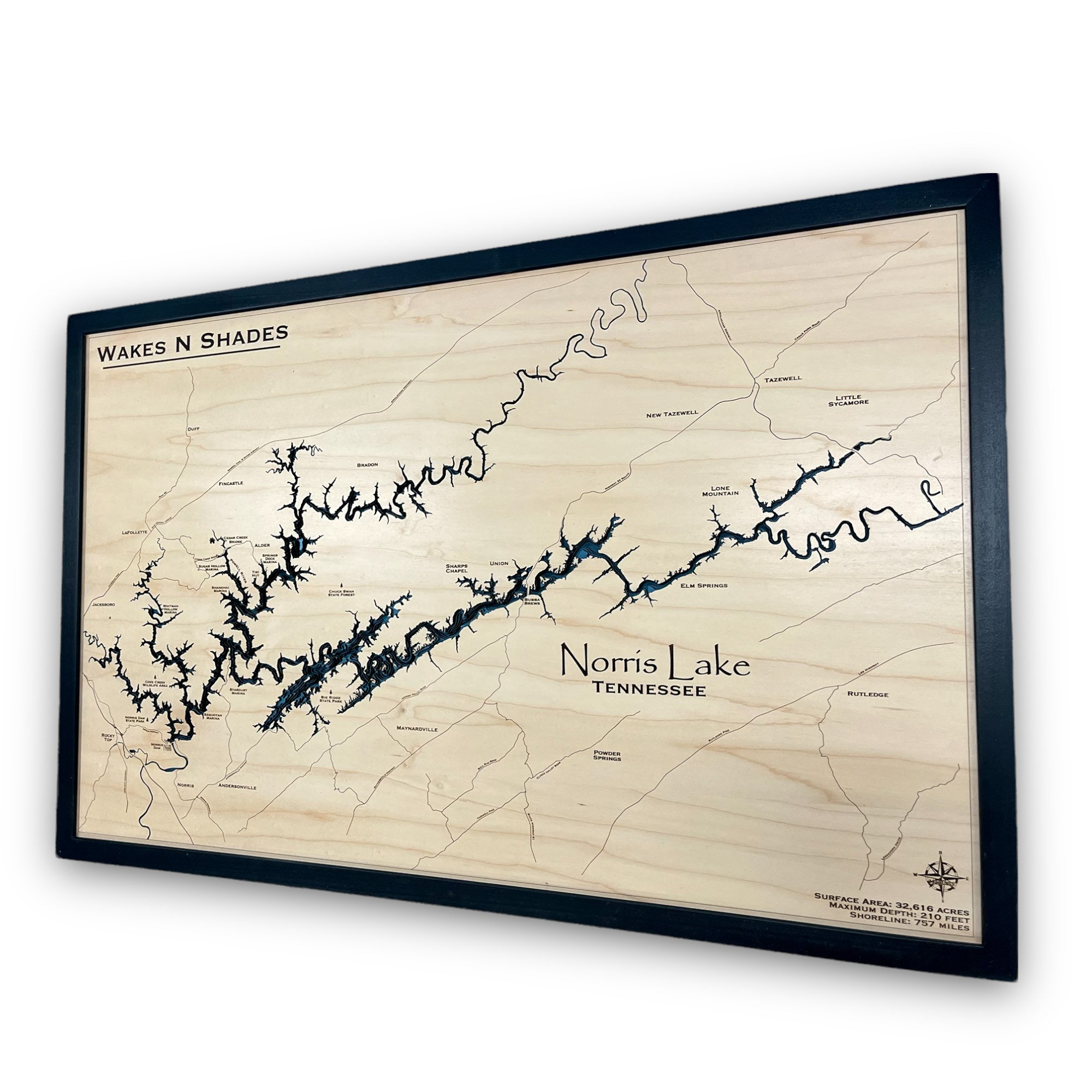 Norris Lake Custom Lake Map Nautical Decor Lake House - Etsy