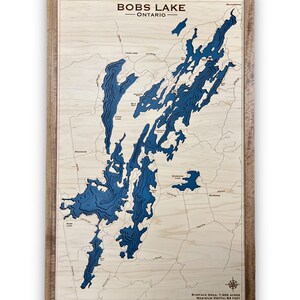 Bobs Lake Custom Lake Map Nautical Decor Lake House Decor Fishing Map ...