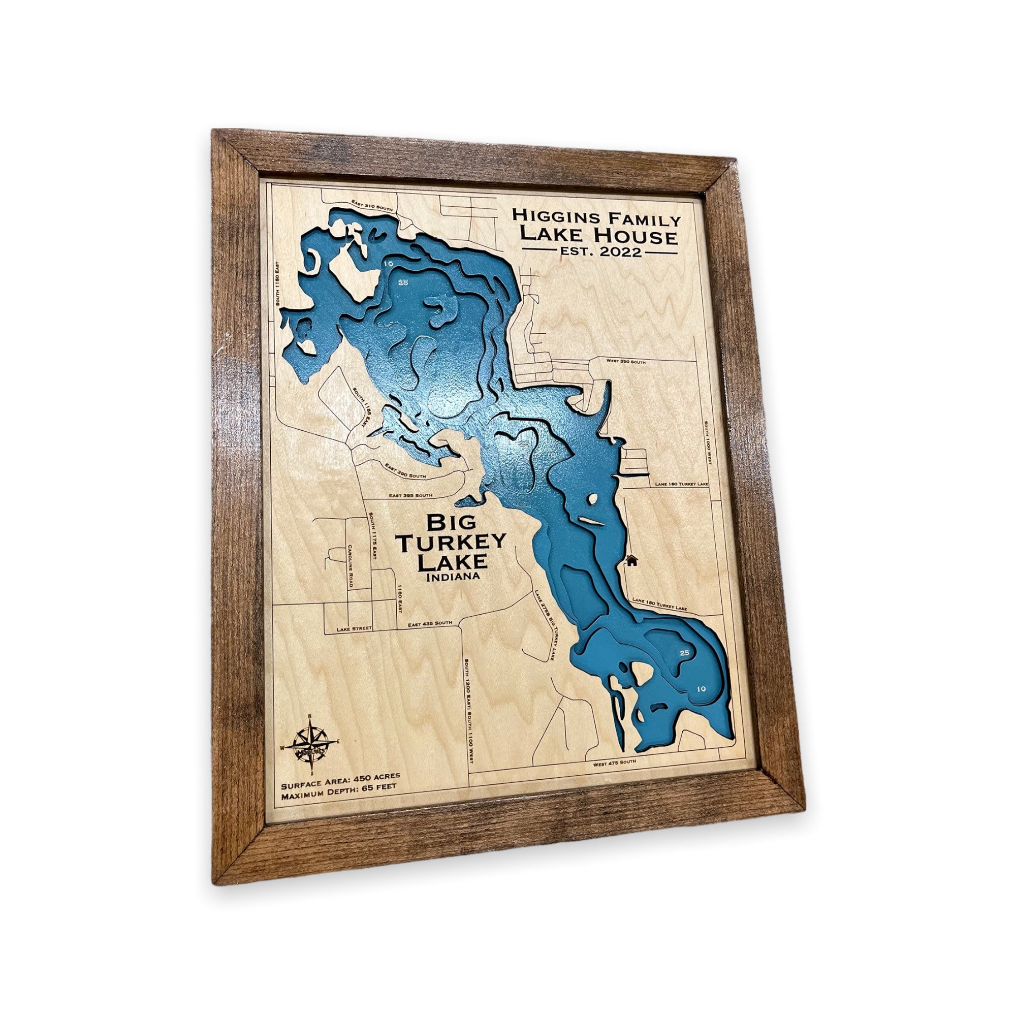 Big Turkey Lake Custom Lake Map Custom Map Choose Your - Etsy