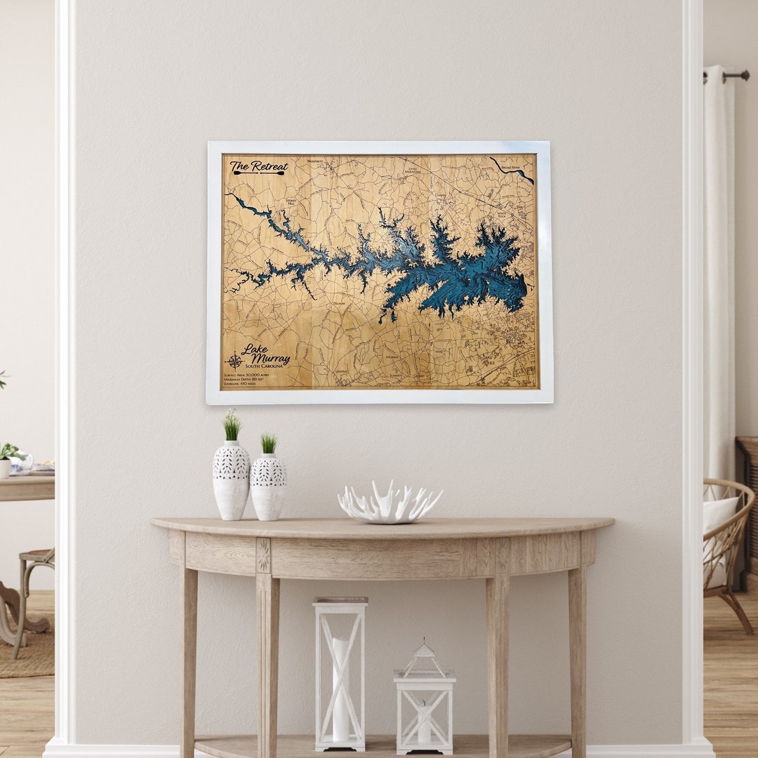 Lake Murray, South Carolina, Custom Lake Map, Custom Map, Choose Your ...