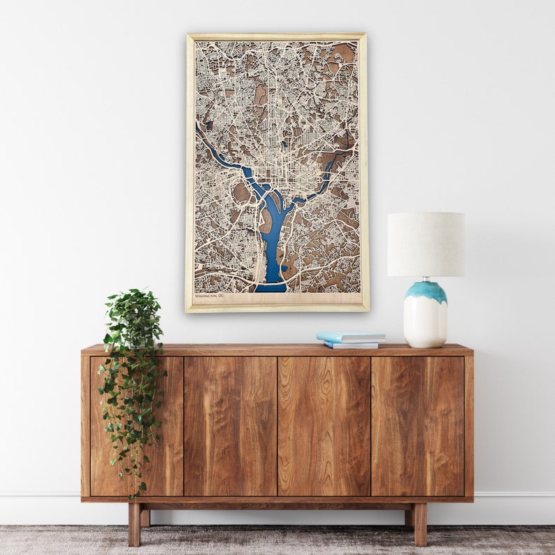 Custom Wooden City Map of Any Location in the World: 5th Anniversary ...