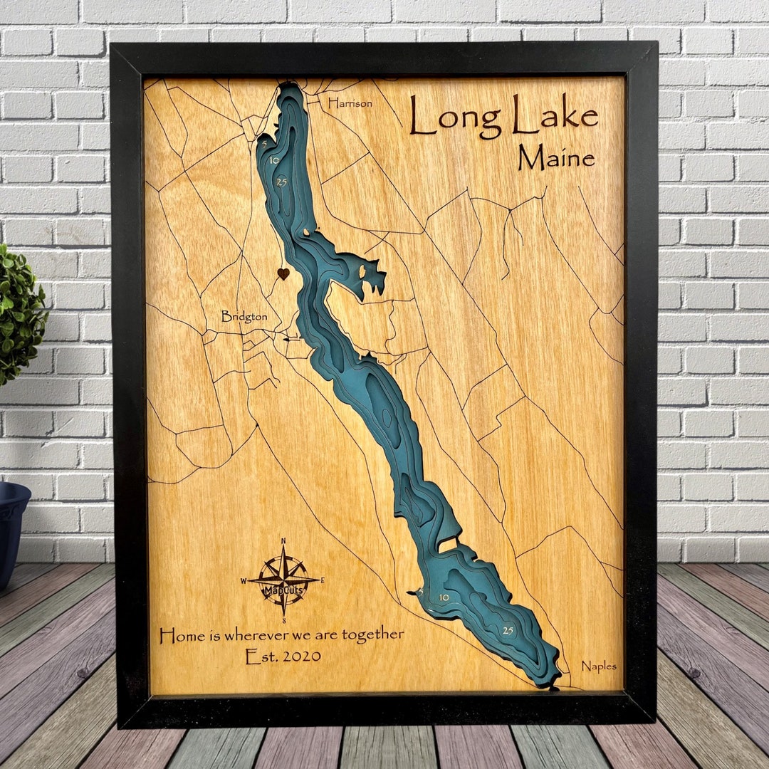 Long Lake, Choose Your Custom Design, Custom Wood Map, Lake House Decor ...