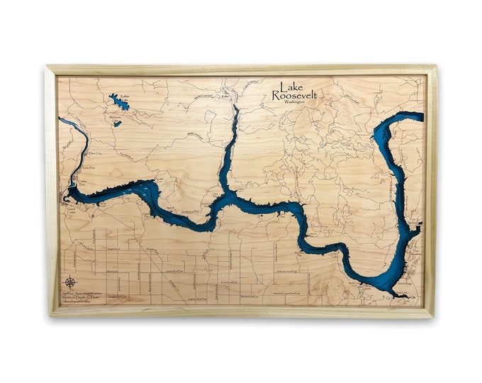 Lac Abitibi Map, 3D Lake Map, Custom Wood Map, 3D Wall Art, 3D Map ...