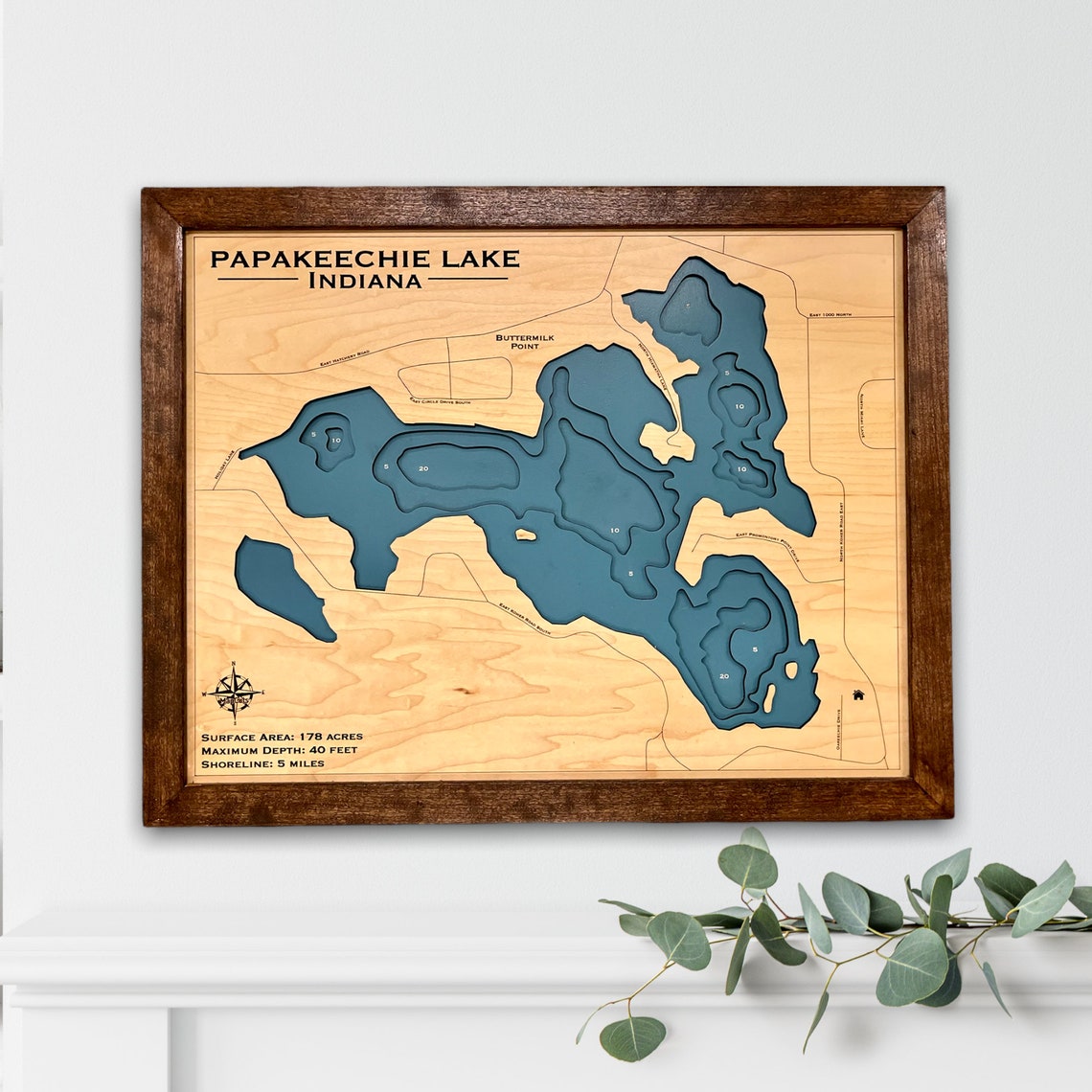 Papakeechie Lake Custom Lake Map Nautical Decor Lake - Etsy