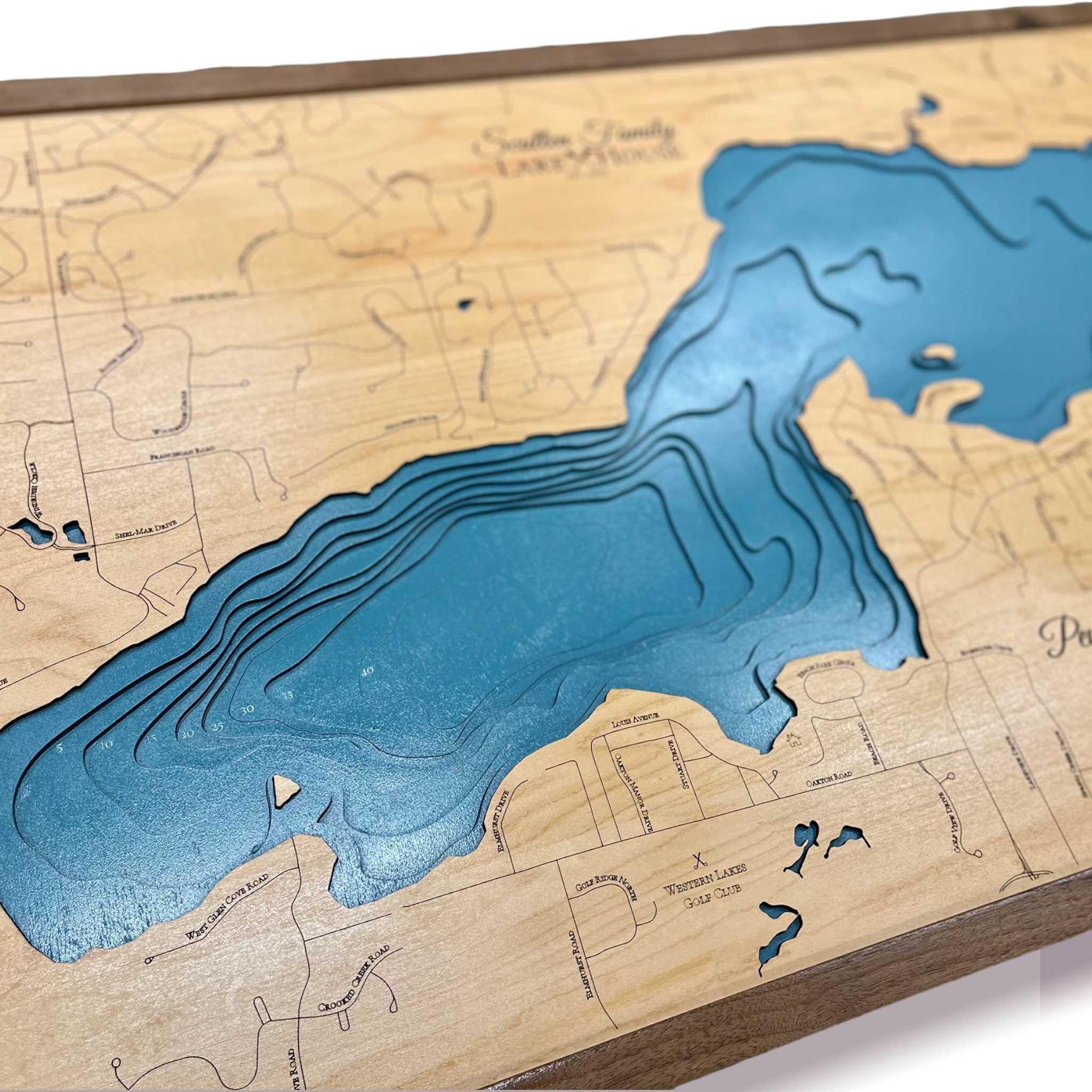 Pewaukee Lake Wisconsin Custom Wood Map Choose Your Design - Etsy