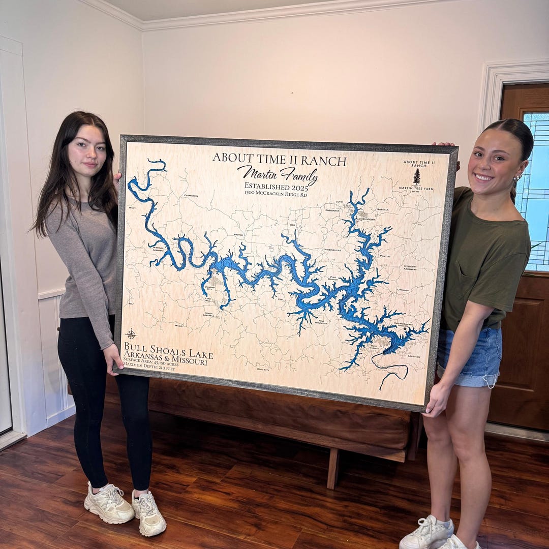 LARGE Any Lake Customized Wood Art, LARGE Map, 3D Custom Lake Map, Lake ...