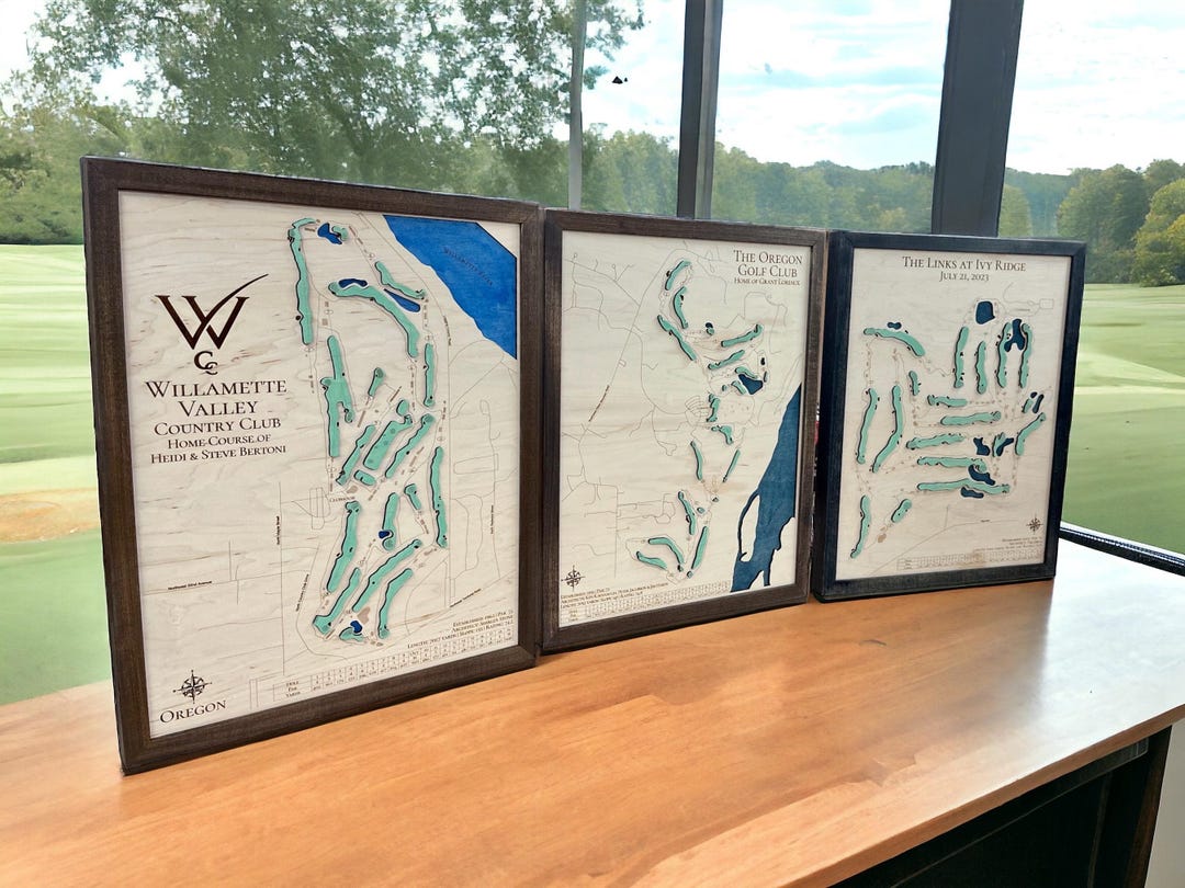 3 Pack Golf Course Maps, Gift for Dad, Golf Tournament, Gift for Him ...