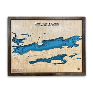 Gunflint Lake Custom Lake Map Nautical Decor Lake House - Etsy
