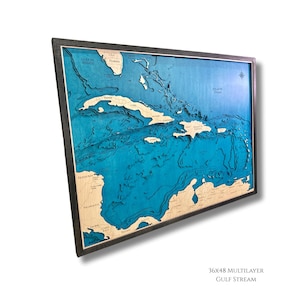 Custom Island 3D Map, Custom Island Map, Nautical Decor, Island House ...