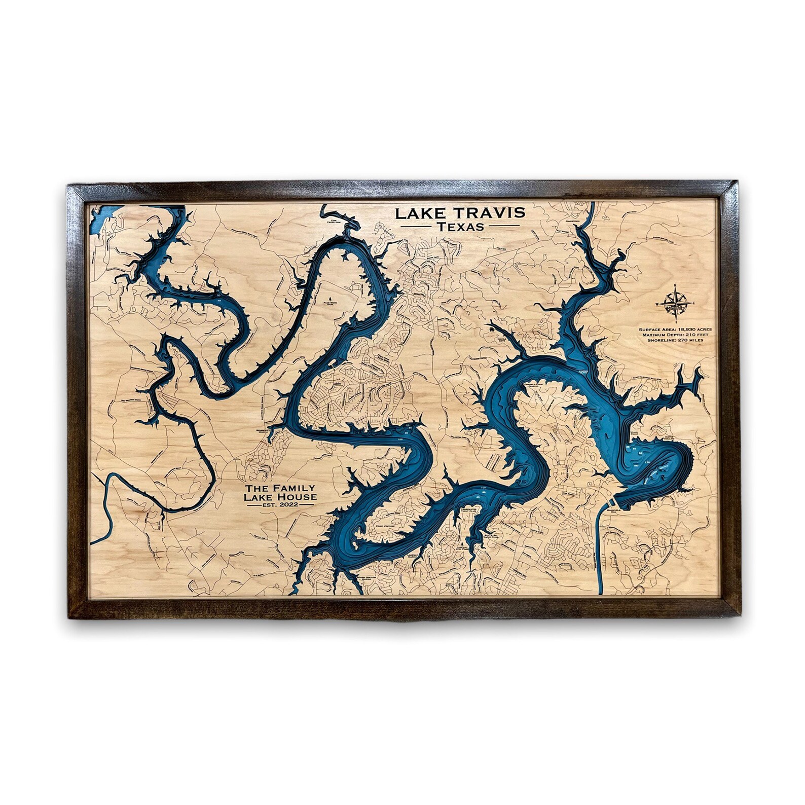 Lake House Decor Custom Lake Map Custom River Map Nautical - Etsy