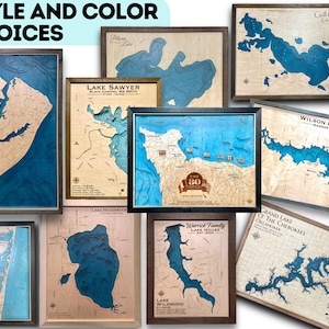 Custom Coastal 3D Wood Map, Custom Beach House Map, Choose Your Custom ...