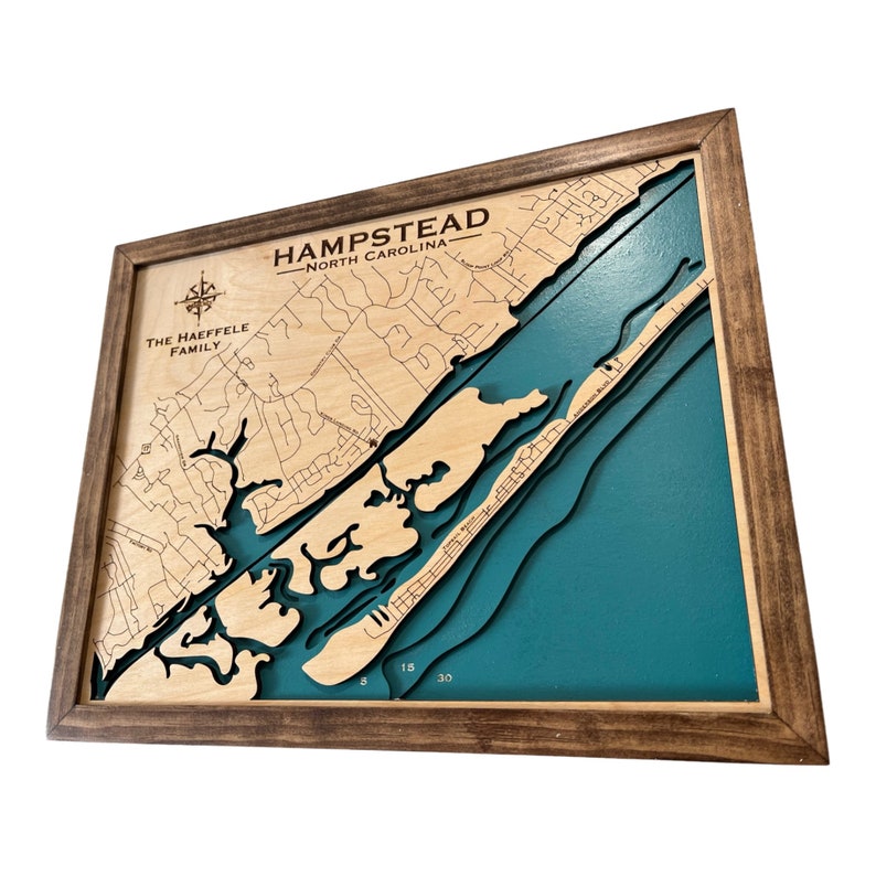 Hamstead North Carolina Custom Wood Map Coastal Map Sign - Etsy